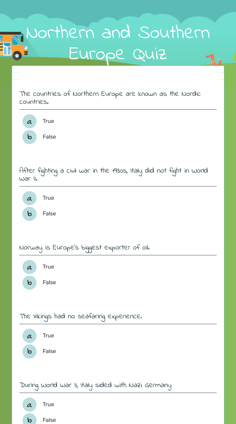 Free Printable Europe Countries Map Quiz Worksheet | Europe Map ...