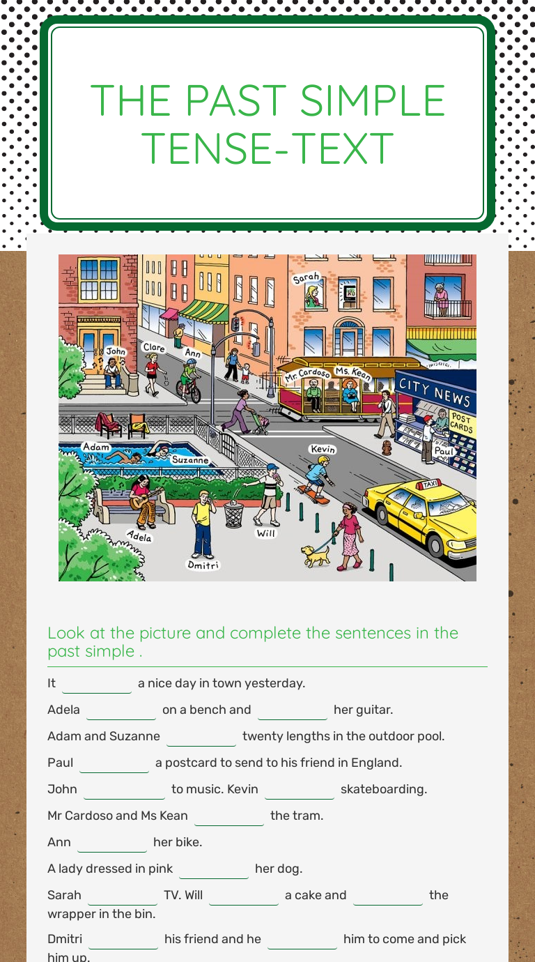 The past simple tense-text | Interactive Worksheet by Людмила Раца ...