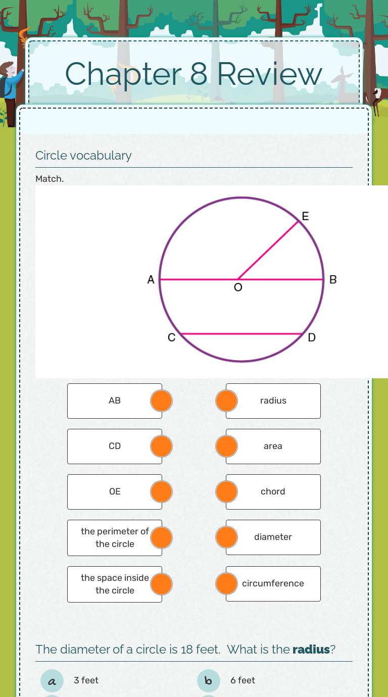 Chapter 8 Review worksheet
