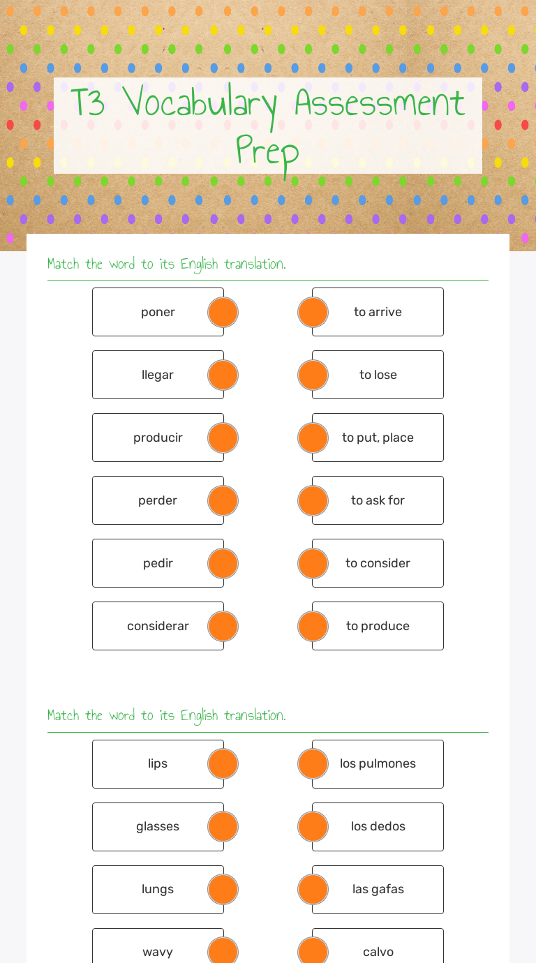 Boost Spanish vocabulary with fun match and fill-in exercises! | T3 ...